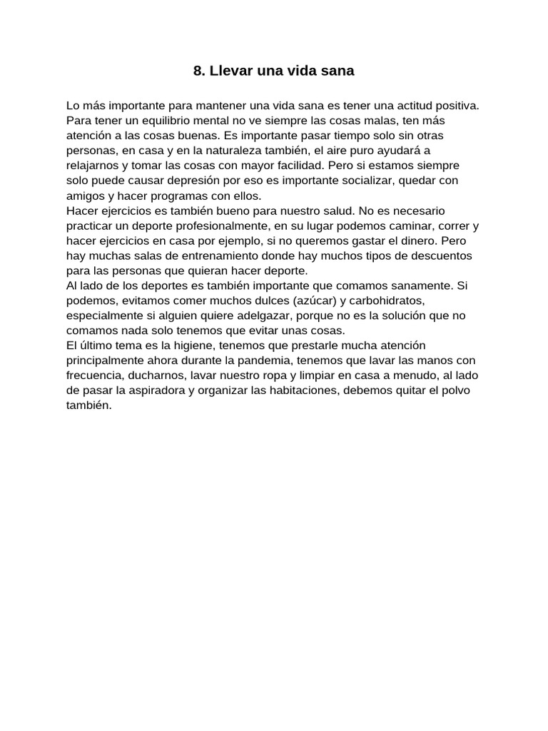Claves para una Vida Sana y Equilibrada | PDF