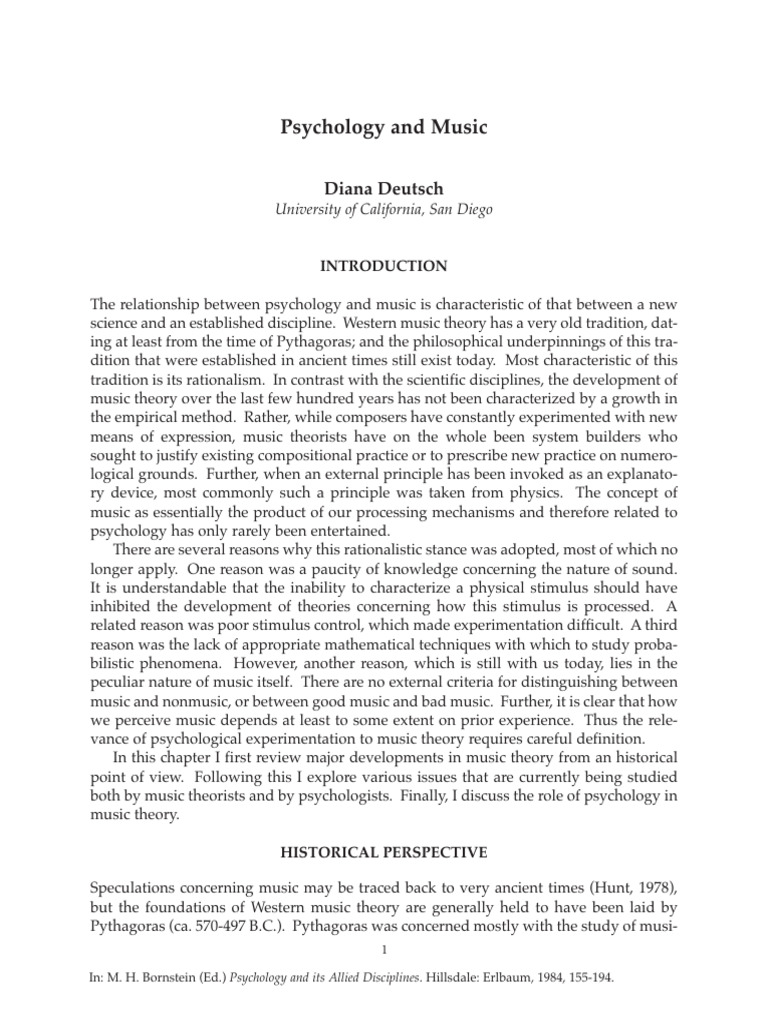 Psychology and Music | PDF | Pitch (Music) | Sound