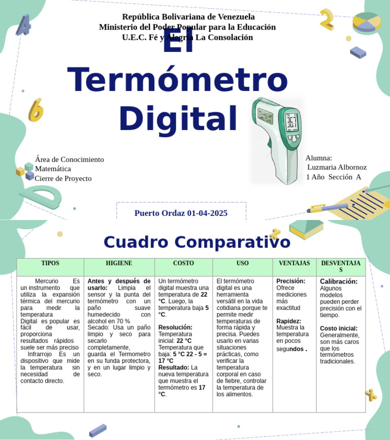 Comparativa de Termómetros: Digital vs Mercurio | PDF | Termómetro ...