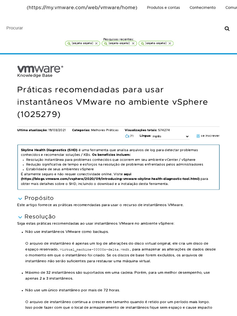 Best Practices For Using VMware Snapshots in The Vsphere Environment (1025279) | PDF | VMware ...