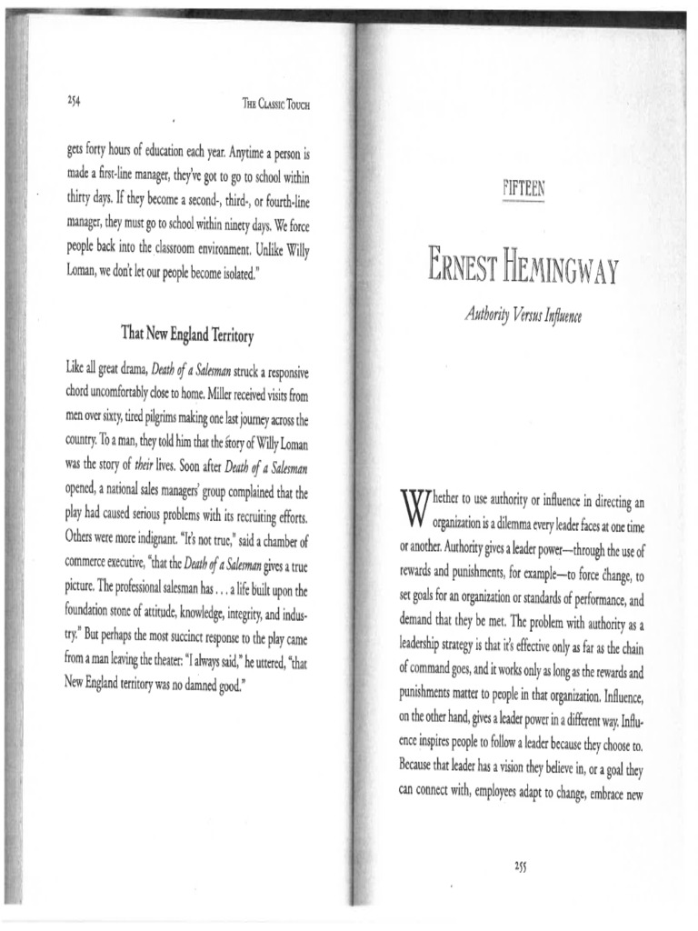 The Classic Touch-Ernest Hemingway | PDF