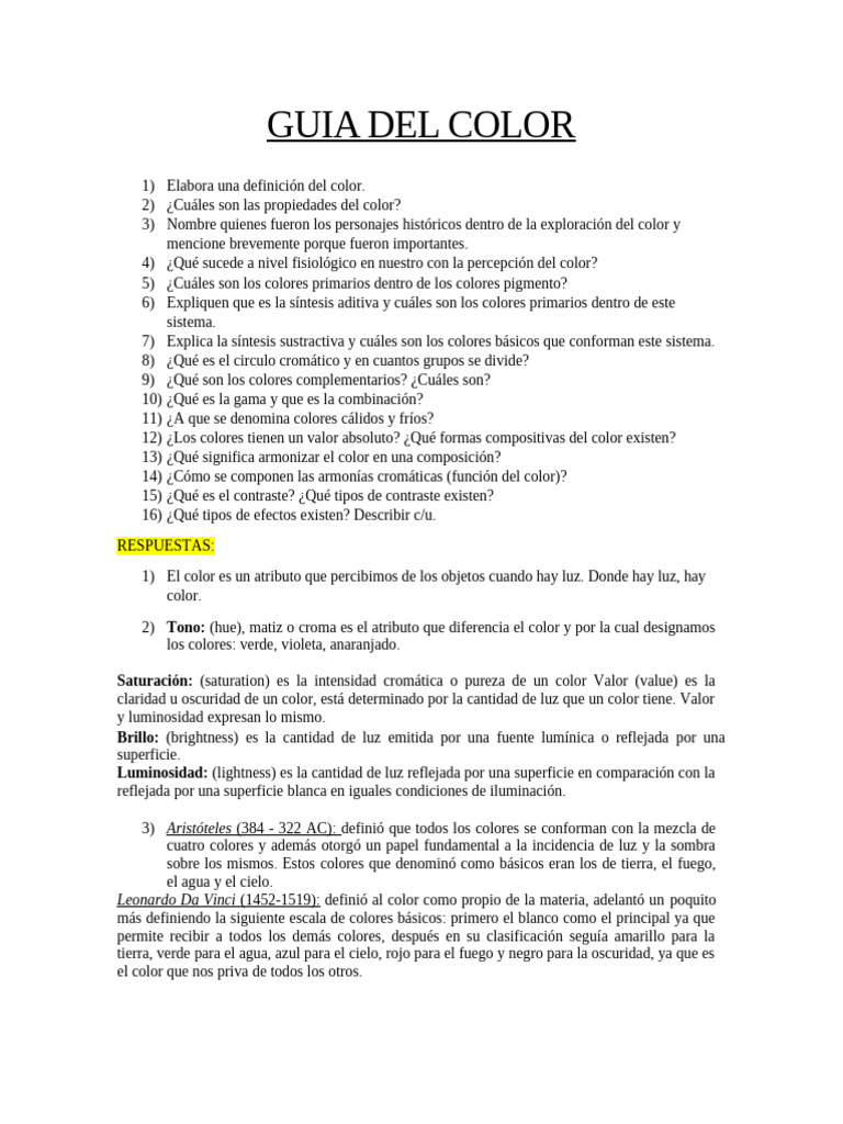 Guia Del Color | PDF | Color | Amarillo