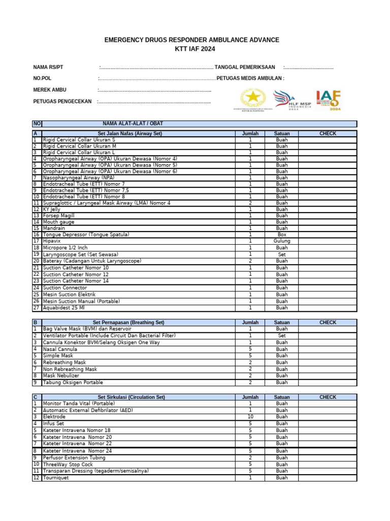 SPESIFIKASI AMBULANCE ADVANCE KTT IAF Rev | PDF