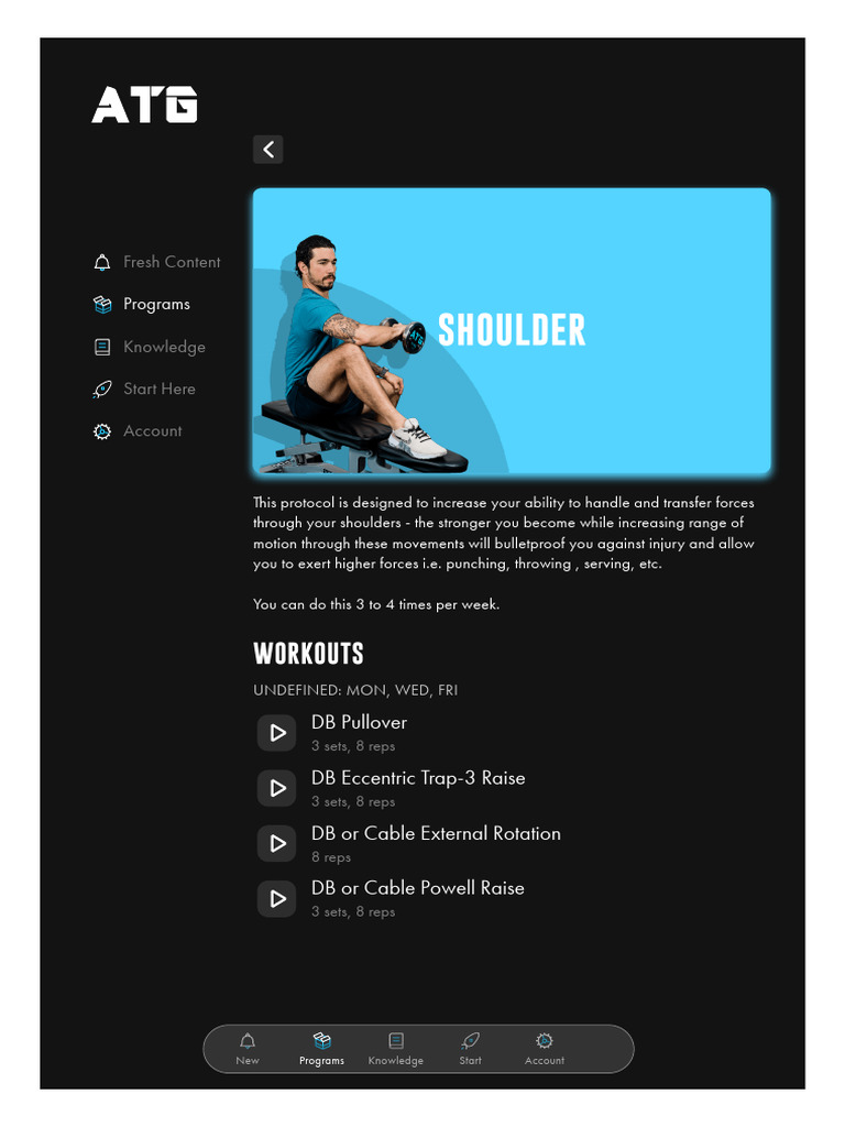 Programs - Shoulder _ ATG Members | PDF