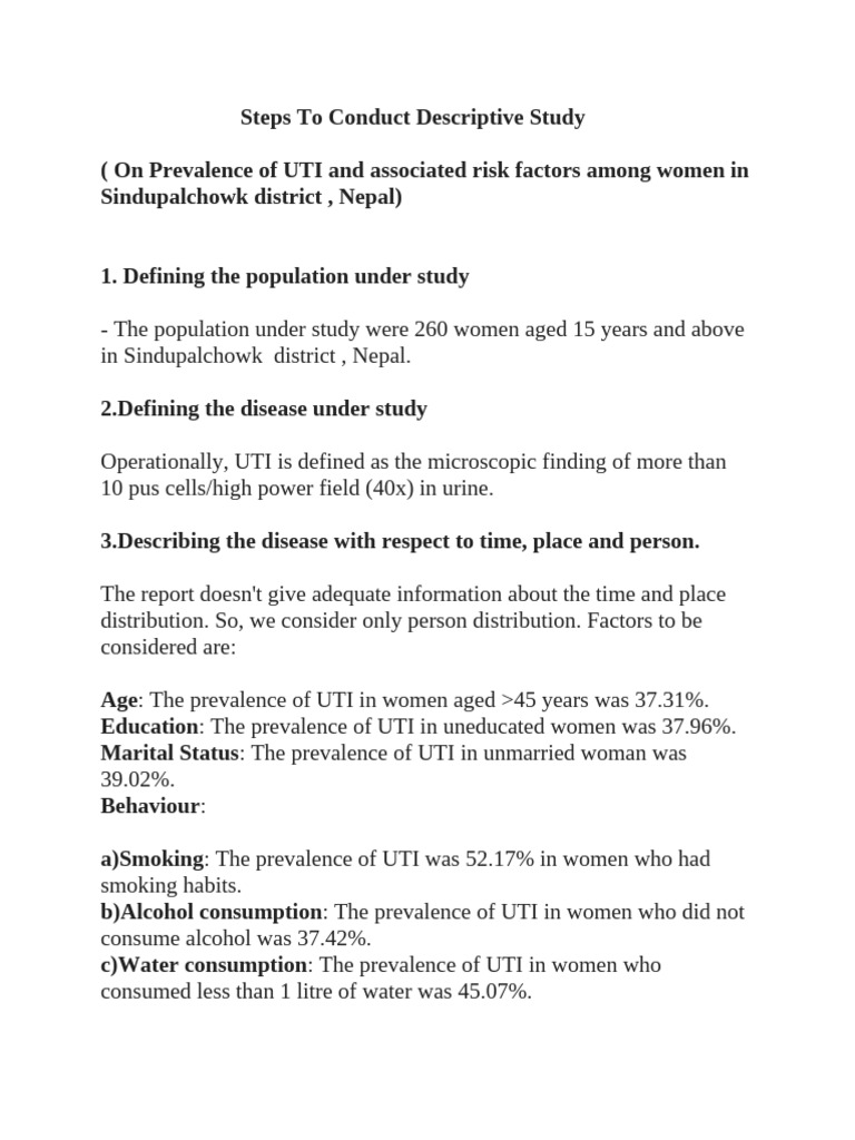 Steps To Conduct Descriptive Study | PDF | Prevalence | Consumption (Economics)