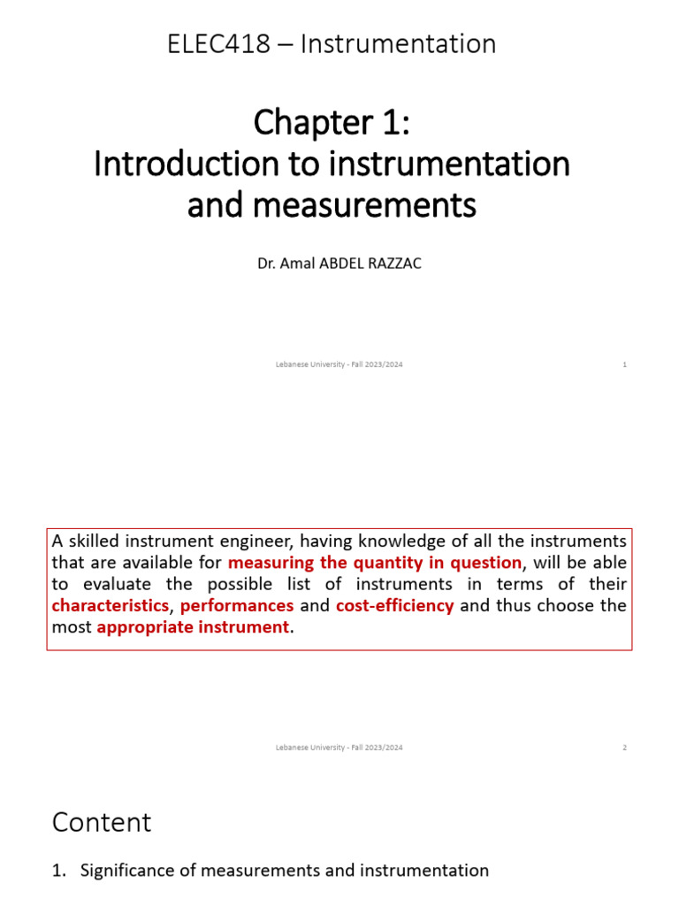 Introduction to Instrumentation Basics | PDF | Measurement | Accuracy ...