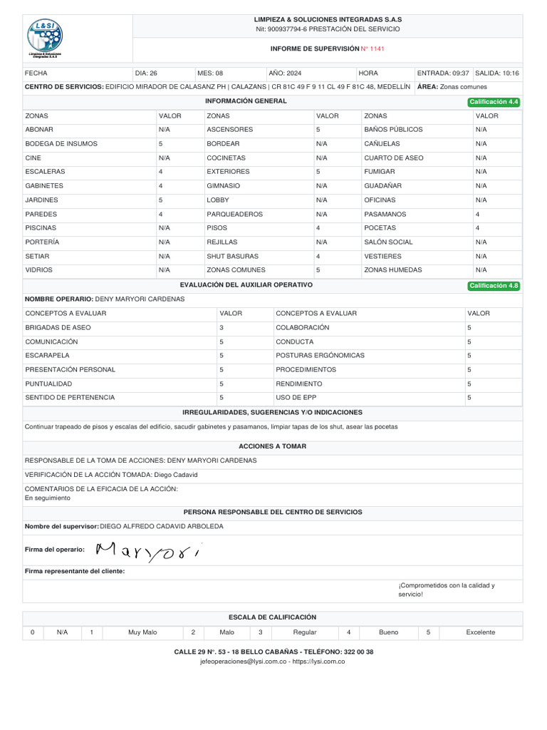 Edificio Mirador de Calasanz PH Reporte Supervision 26-08-24-10-17 | PDF