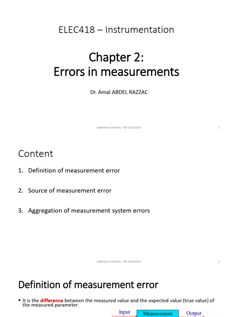 Chapter 2 - Measurments Erros | PDF | Errors And Residuals | Observational Error