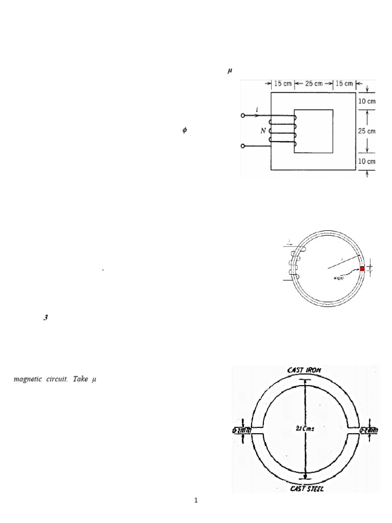 Magnetic Circuits-Problems | PDF