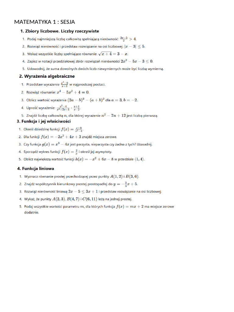 matma sesja 2kl | PDF