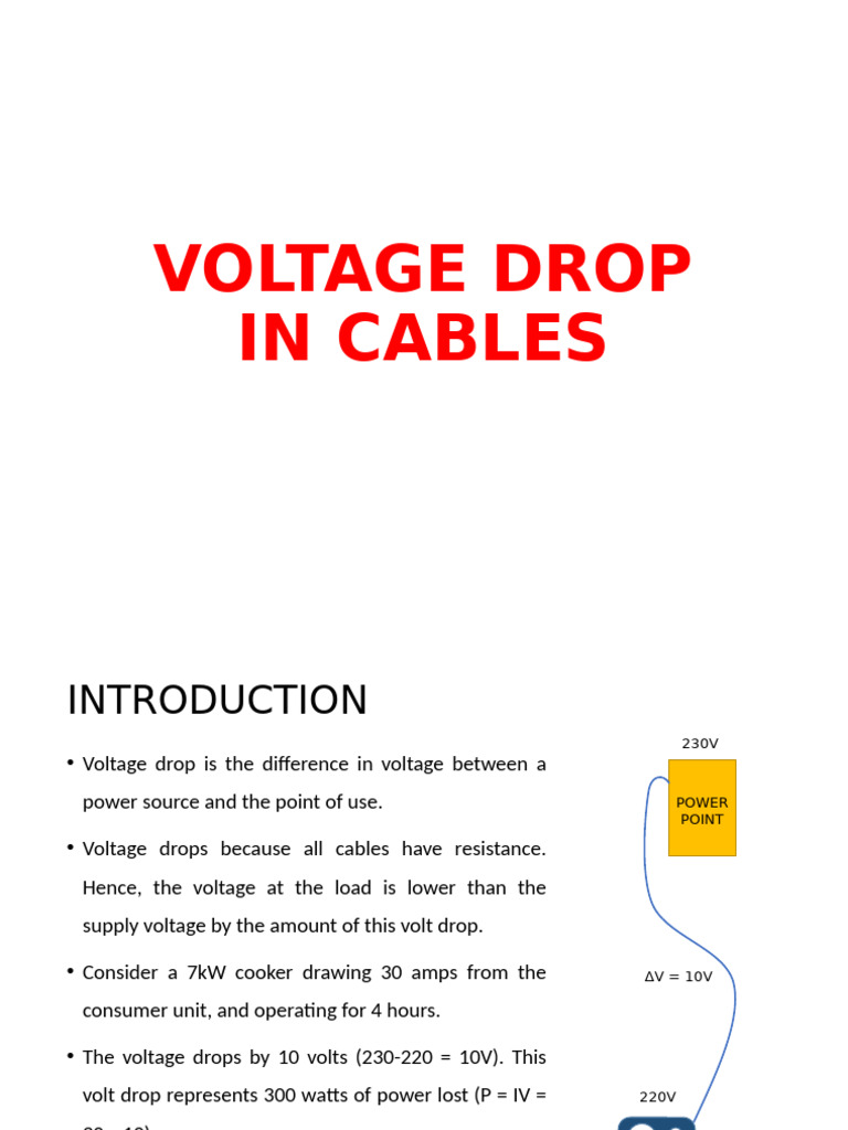 Lecture 8 - Voltage Drop | PDF | Voltage | Volt