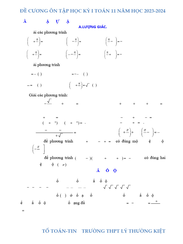 de-cuong-thi-HK1-toan-11 | PDF