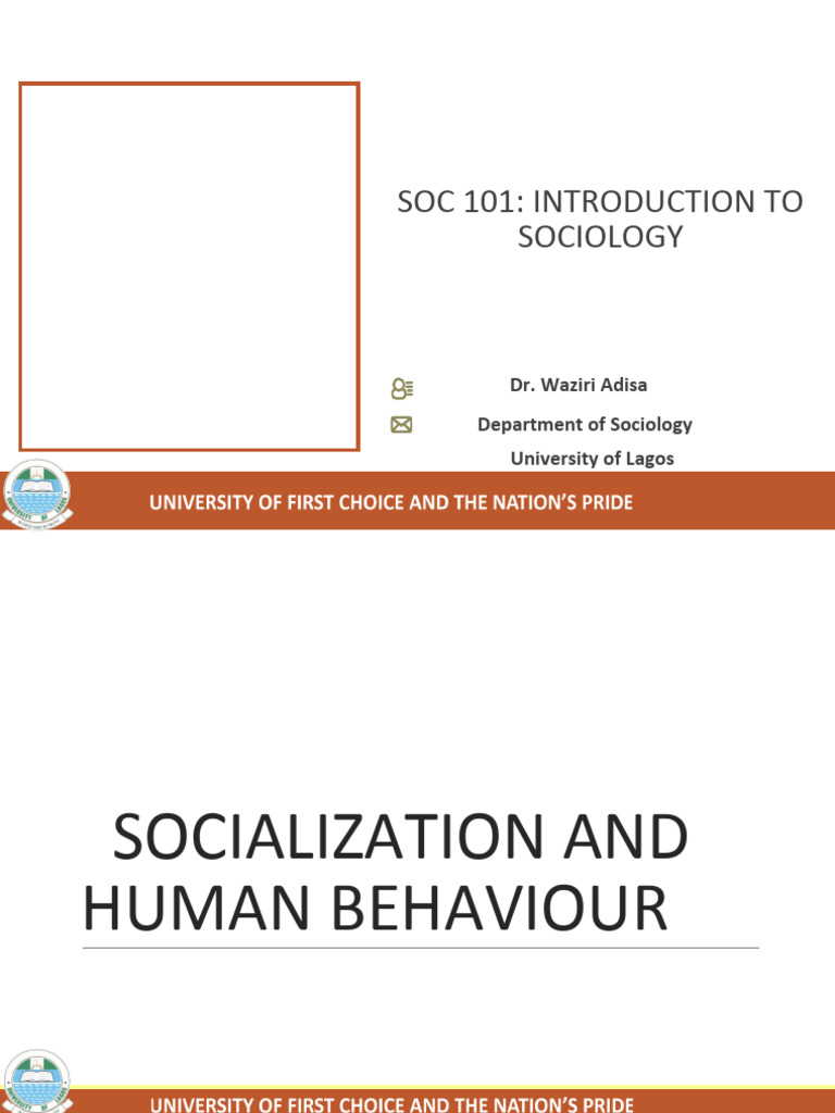 4.Socialization And Human Behavior (1)(1) | PDF | Socialization | Sociology