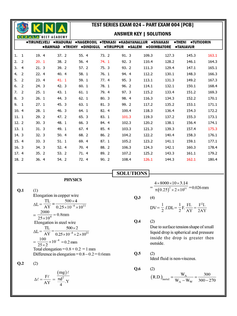 Kunci Jawaban Ujian Test Series 024 | PDF