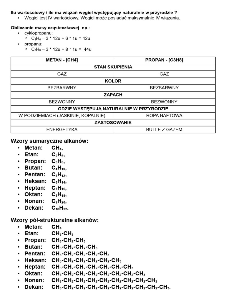 Chemia - Alkany - Kopia | PDF