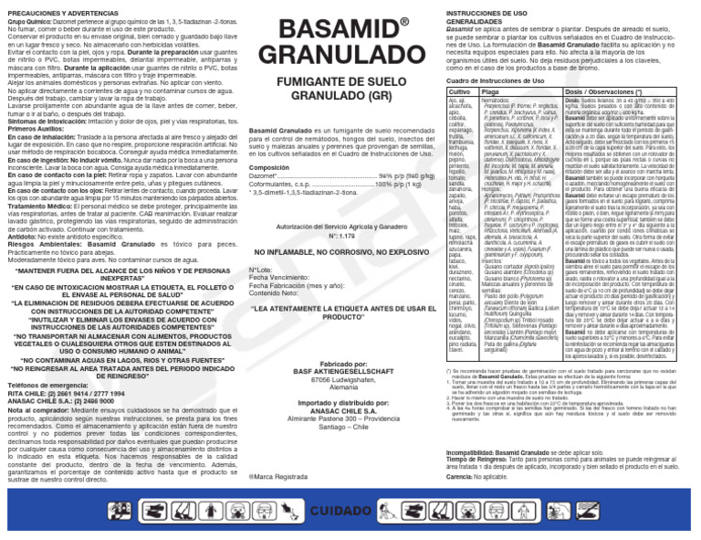 Etiqueta-Basamid-Granulado azul | PDF | Agua