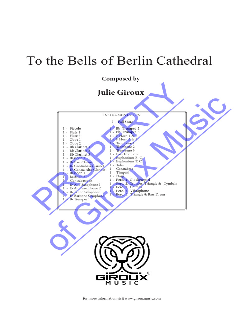 GM1144-S To The Bells of Berlin Cathedral PERUSAL SCORE | PDF ...