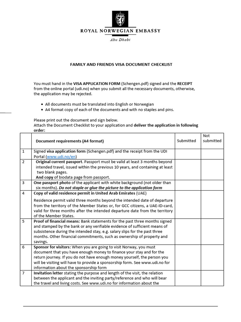 Abu Dhabi Family Visa Checklist | PDF | Travel Visa | Passport