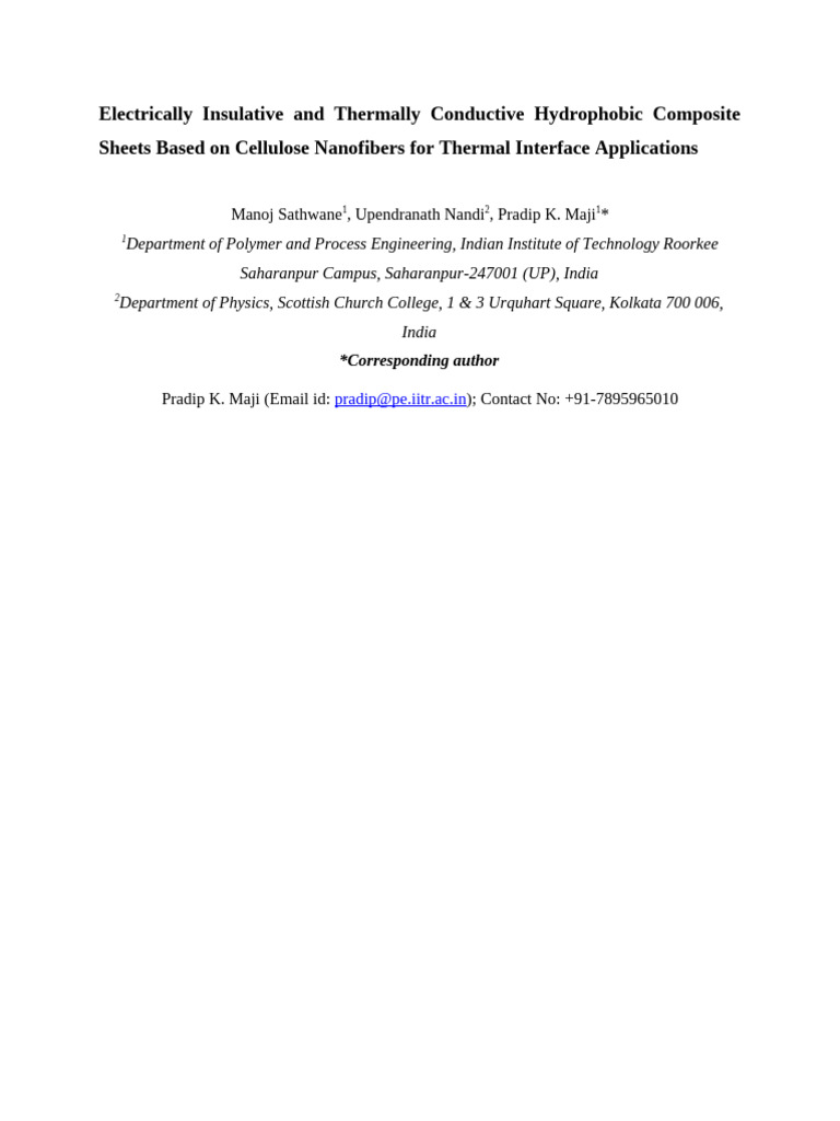 Revised Manuscript - Clean | PDF | Electrical Resistivity And Conductivity | Thermal Conduction