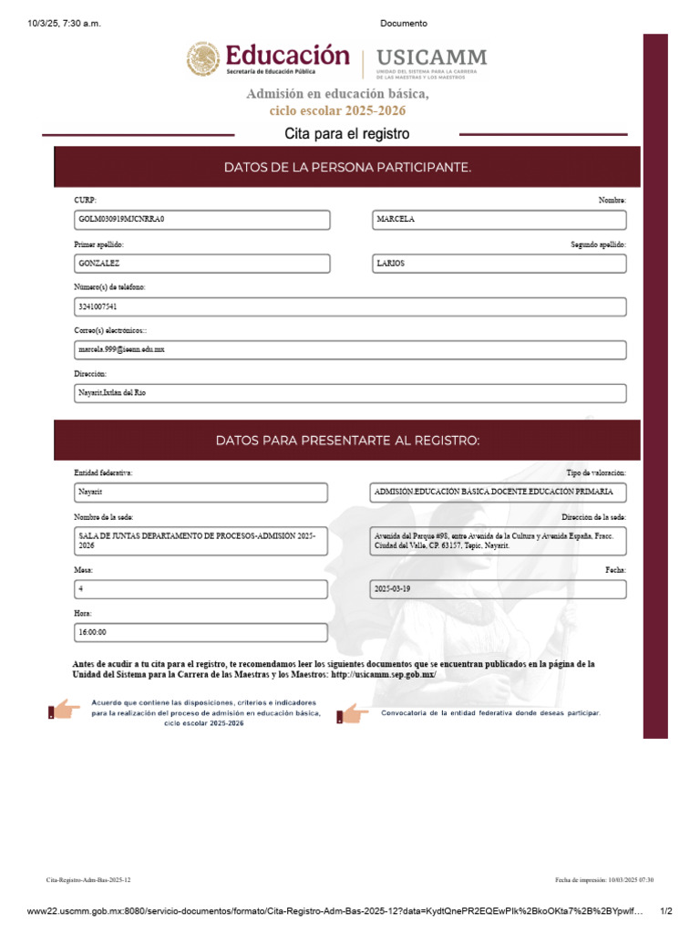 Admisión Educación Básica 2025-2026 | PDF | Educación primaria