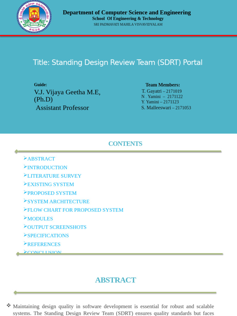 SDRT Portal for Design Review Efficiency | PDF | Evaluation | Analytics