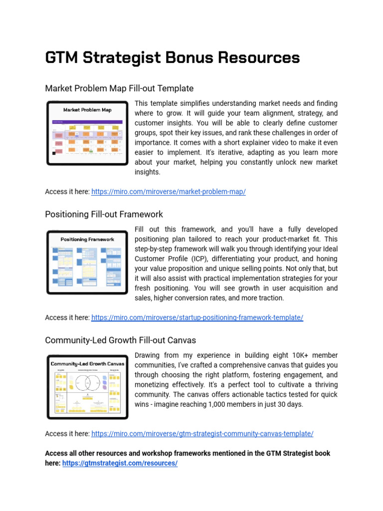 GTM Strategist Resource Toolkit | PDF