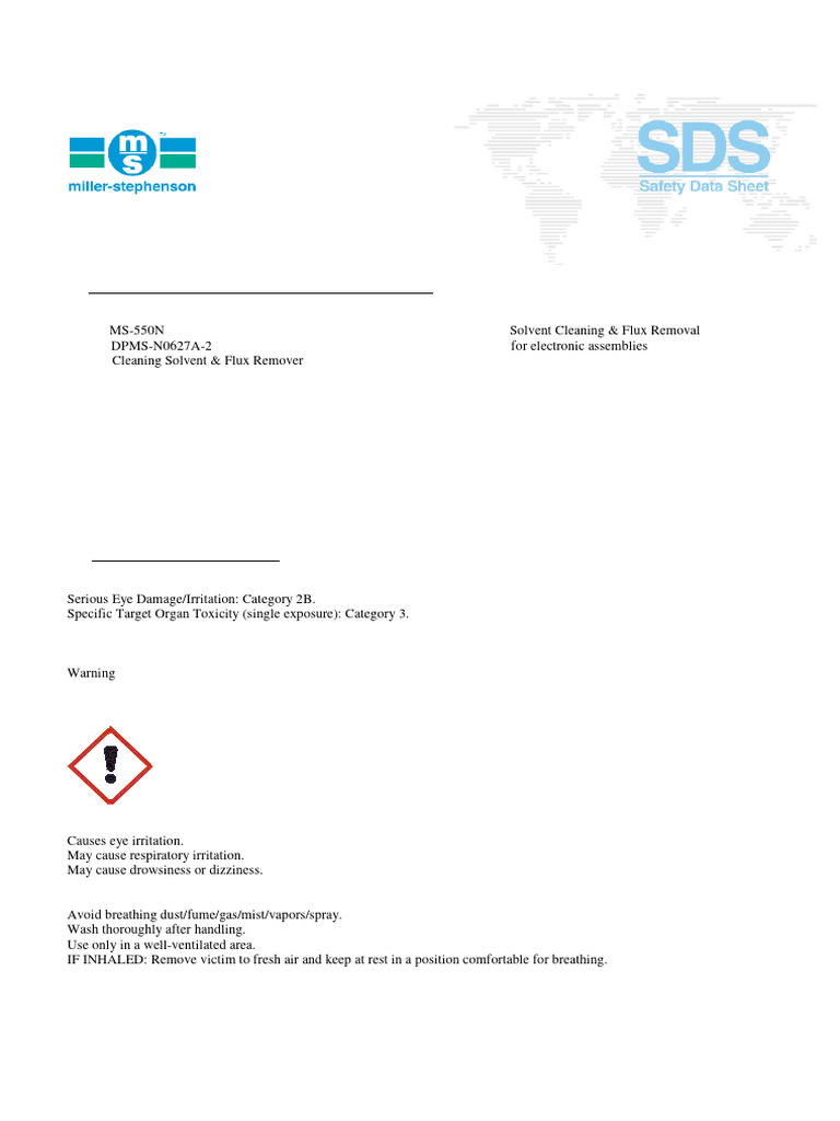 Cleaning Solvent & Flux Remover | PDF | Dangerous Goods | Sodium