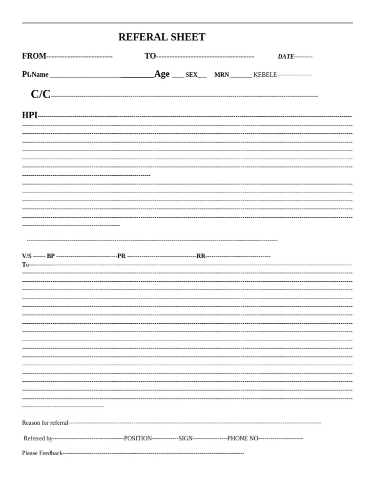 Referal Sheet | PDF