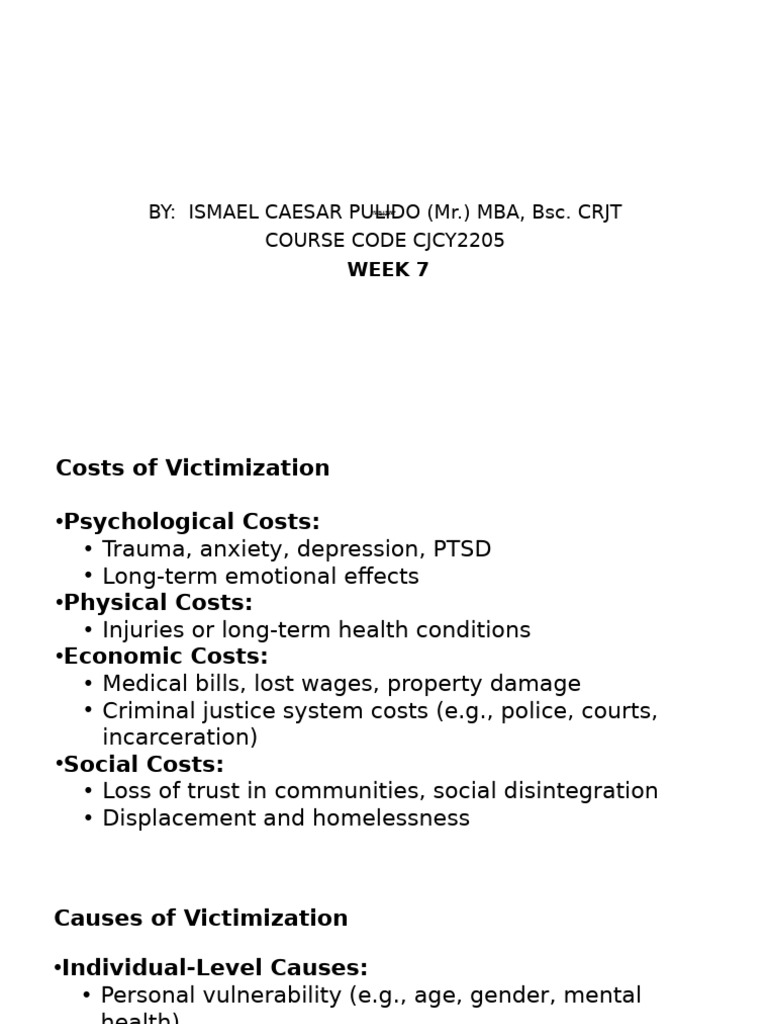 Victimization by Crime Type Overview | PDF | Crimes | Crime & Violence