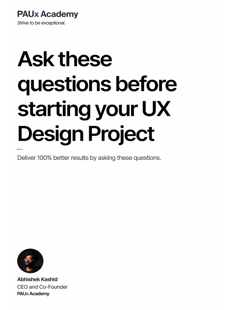 Ask These Questions Before Starting UX Project | PDF