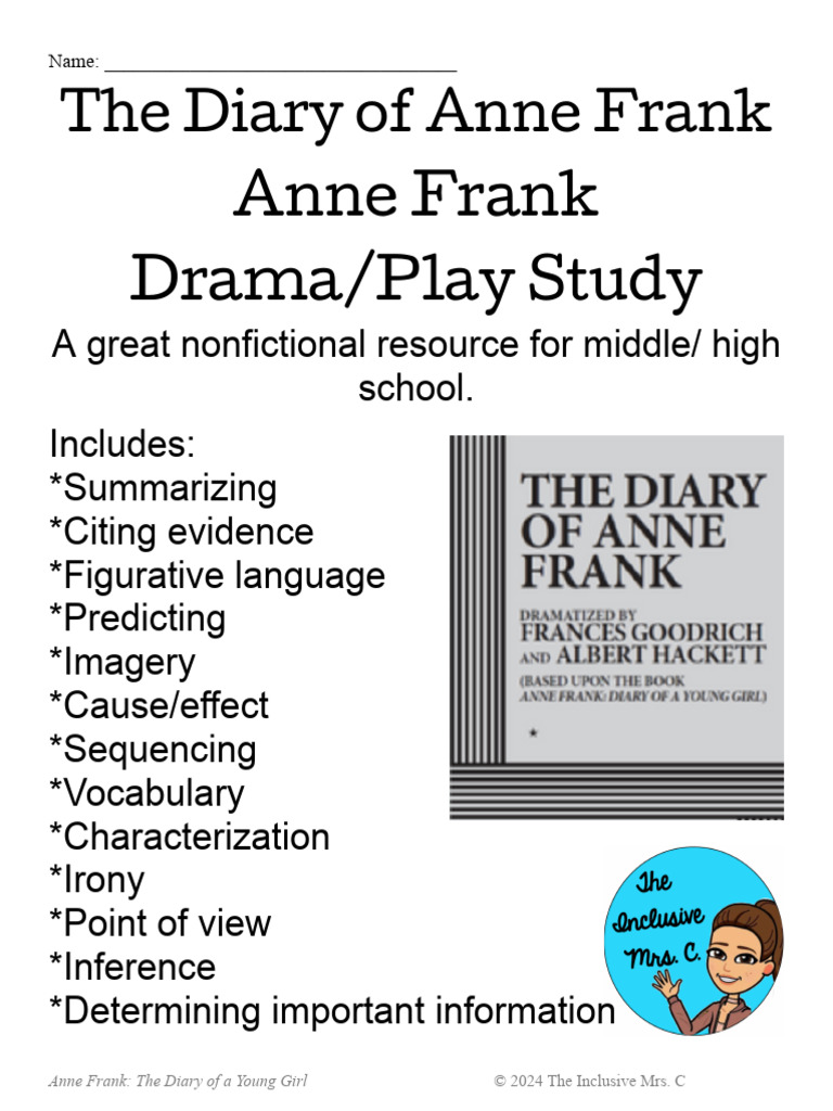 Anne Frank Drama/Play Study | PDF | Nazi Germany | World War II