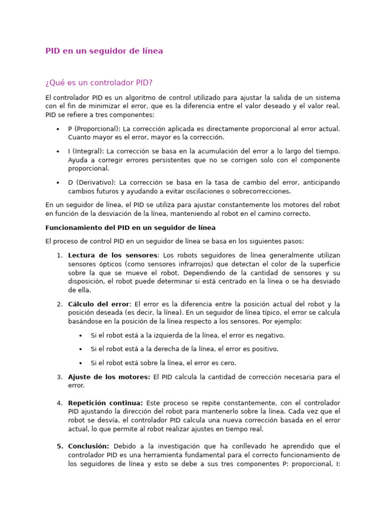 PID en Un Seguidor de Línea | PDF | Matemáticas Aplicadas