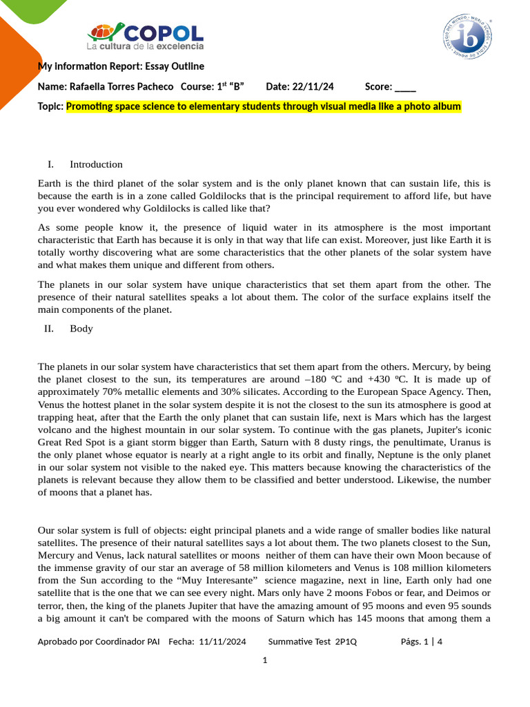 MY INFORMATION REPORT .- FINAL VERSION | PDF | Natural Satellite | Planets