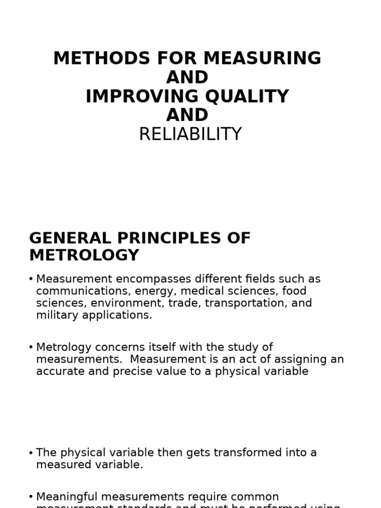 Quality and Reliability Session 2 | PDF | Level Of Measurement ...