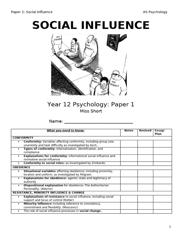 Understanding Social Influence in Psychology | PDF | Conformity ...