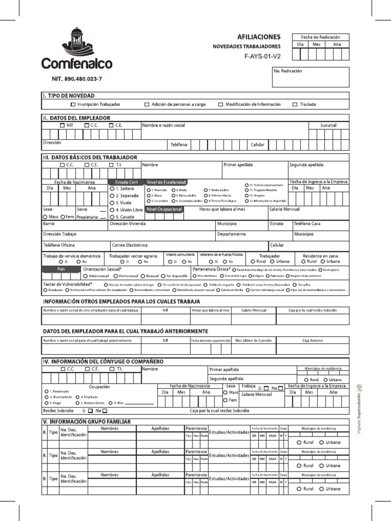 Formato Comfenalco | PDF