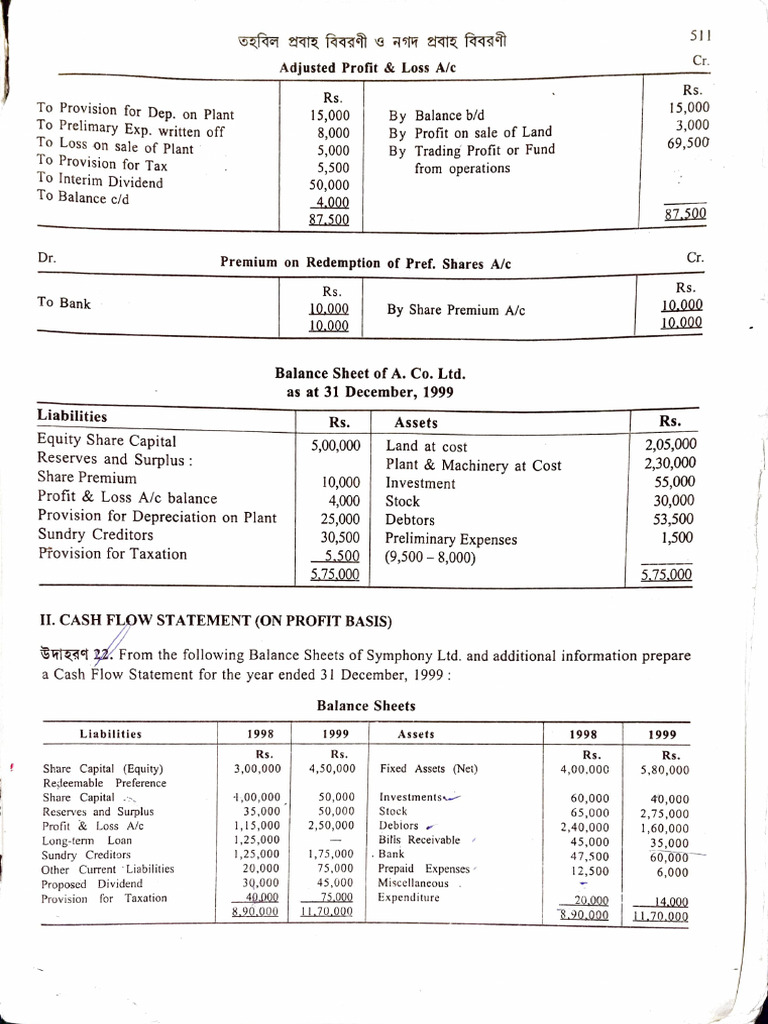 Cash Flow Statement and Balance Sheet Analysis | PDF | Dividend | Cash Flow Statement