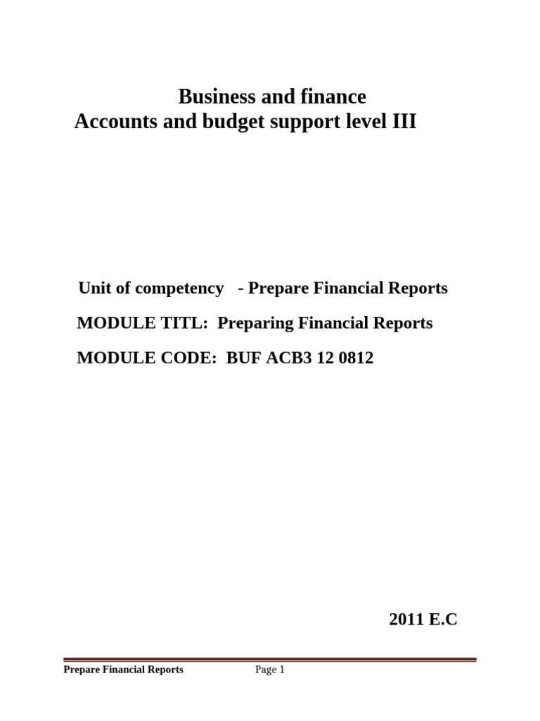 312 Preparing Financial Reports | PDF | Depreciation | Debits And Credits