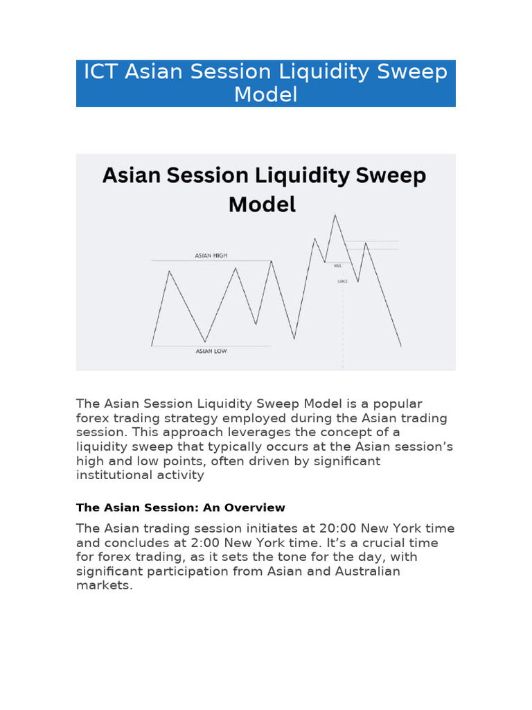 ICT Asian Session Liquidity Sweep Model | PDF | Market Liquidity | Risk ...