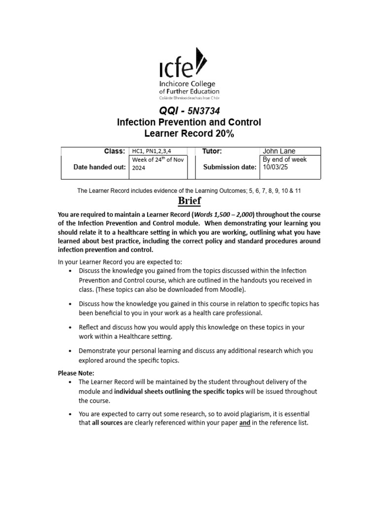 IPC Learner Record Brief | PDF