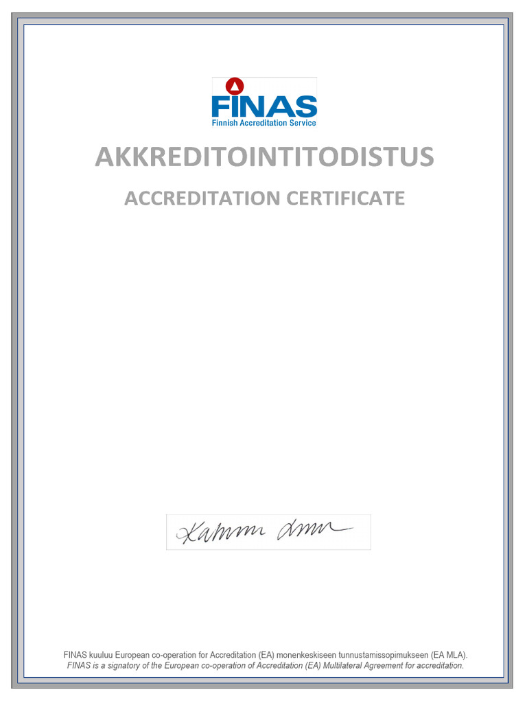 Laboratory ISO 17025 Certificate | PDF