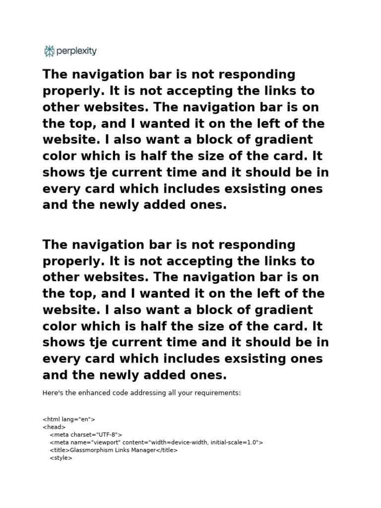 The Navigation Bar Is Not Responding Properly. It | PDF | Computing | Software