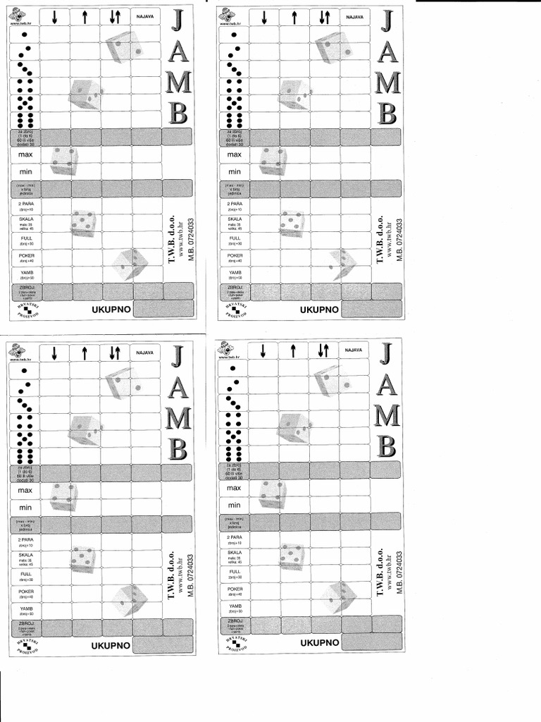Yamb | PDF