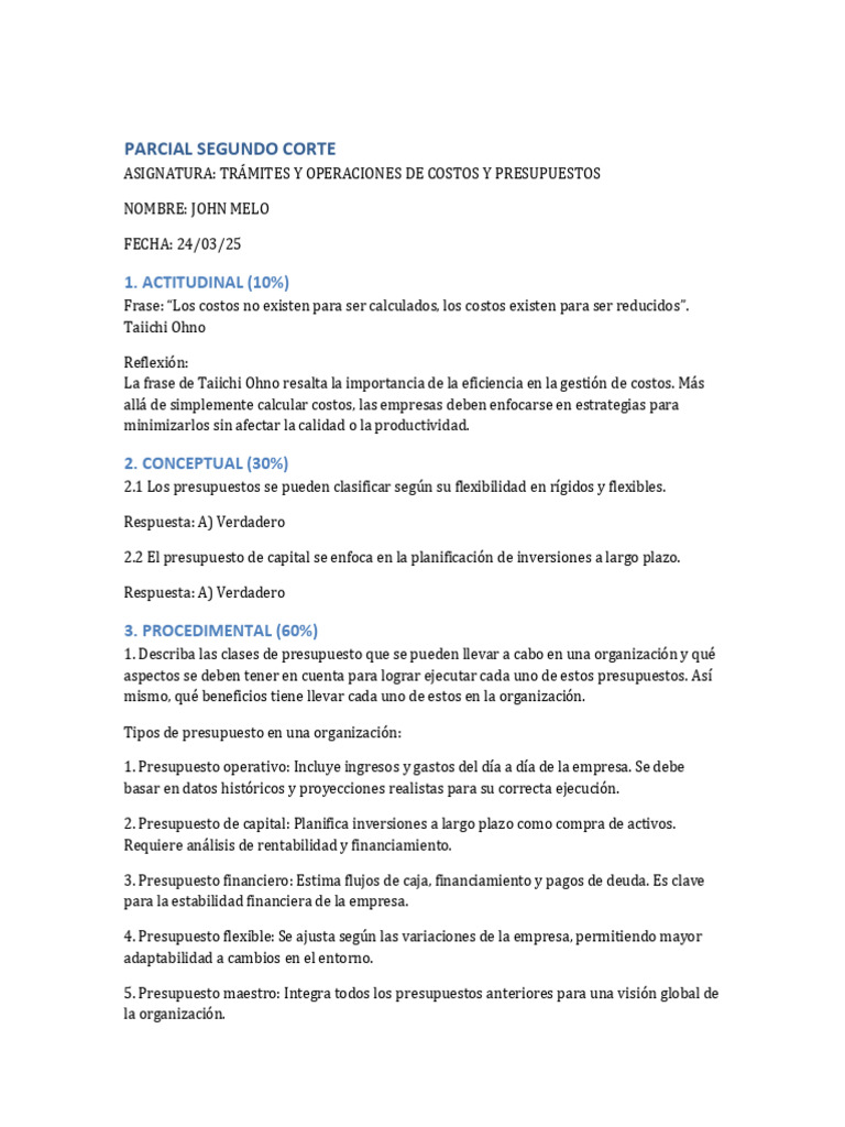 John Melo | PDF | Presupuesto | Business