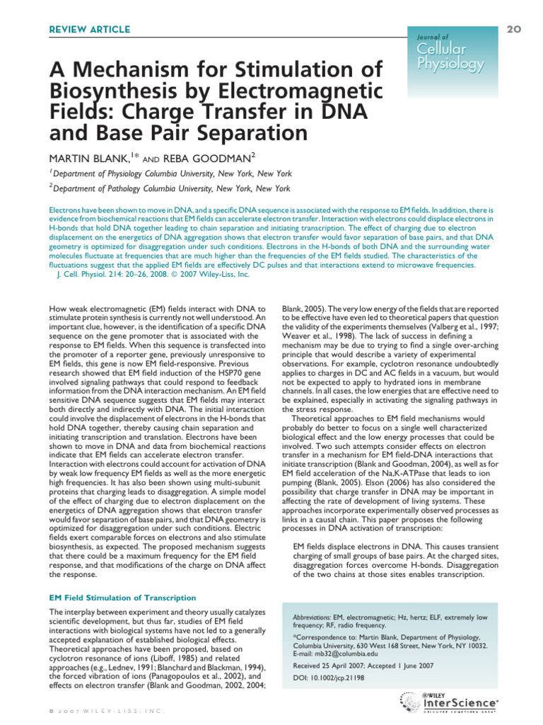 2008 JCP - Charge Transfer DNA | PDF | Promoter (Genetics) | Dna