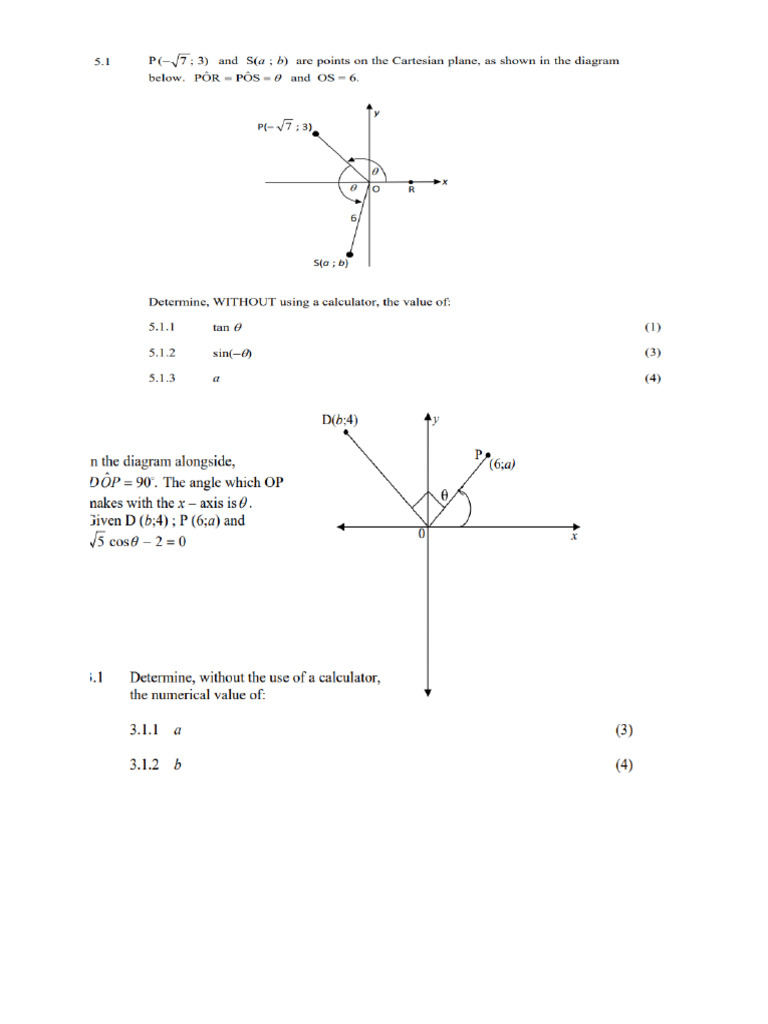 Work Sheet Trig Diagram | PDF