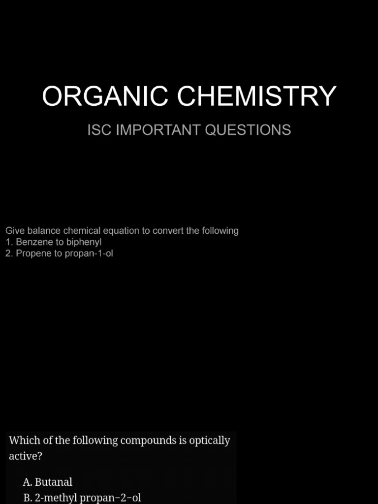 CHEMISTRY ISC IMPORTANT Questions _71bd5d6f-dd18-4f1d-bdc3-4d8098e9296f | PDF