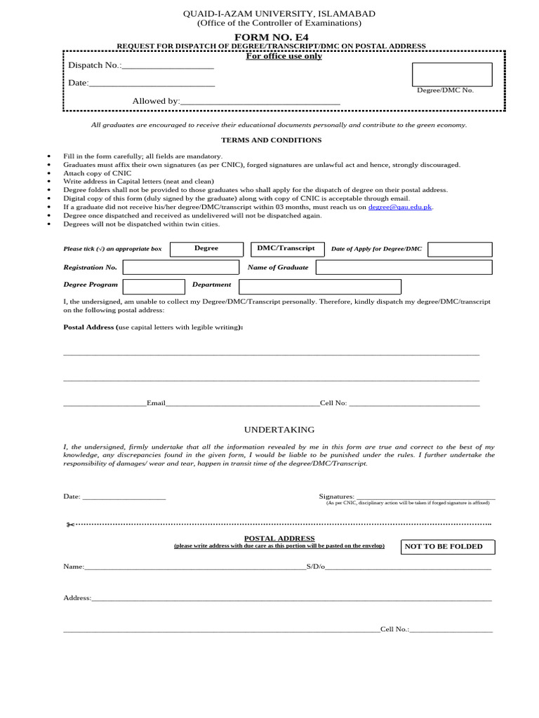 Degree Dispatch Request Form | PDF | Justice | Crime & Violence
