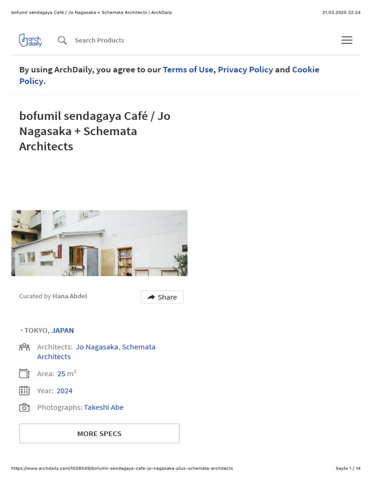 Bofumil Sendagaya Café: Jo Nagasaka + Schemata Architects - ArchDaily | PDF