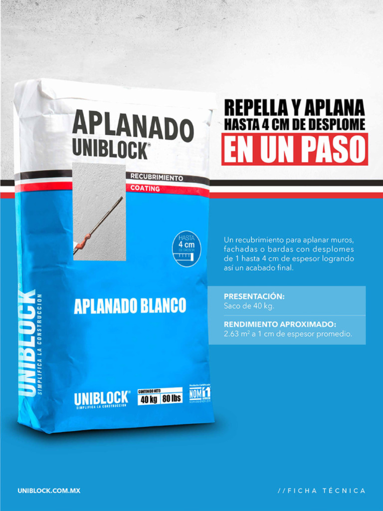 UNIBLOCK Aplanado Ficha Tecnica Final | PDF